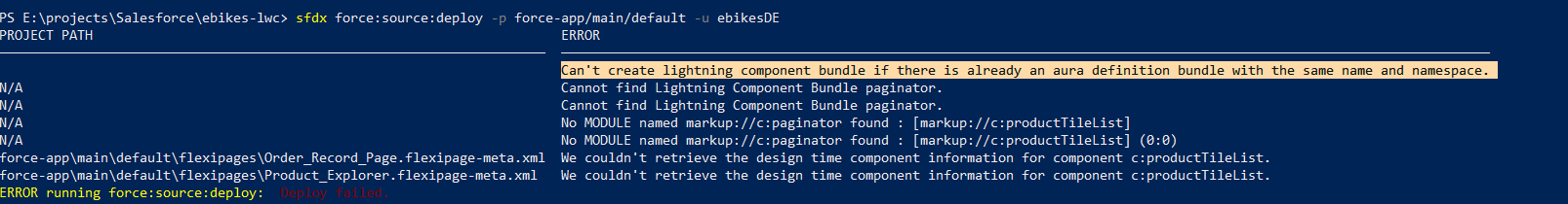 Unable to deploy to Trailhead Playground Org · Issue #58 · trailheadapps/ebikes-lwc · GitHub