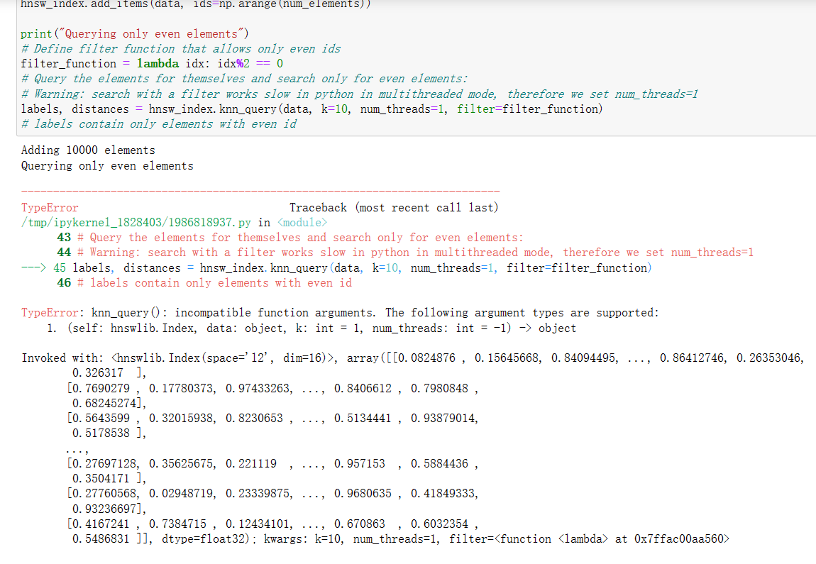 filter problem · Issue #488 · nmslib/hnswlib · GitHub
