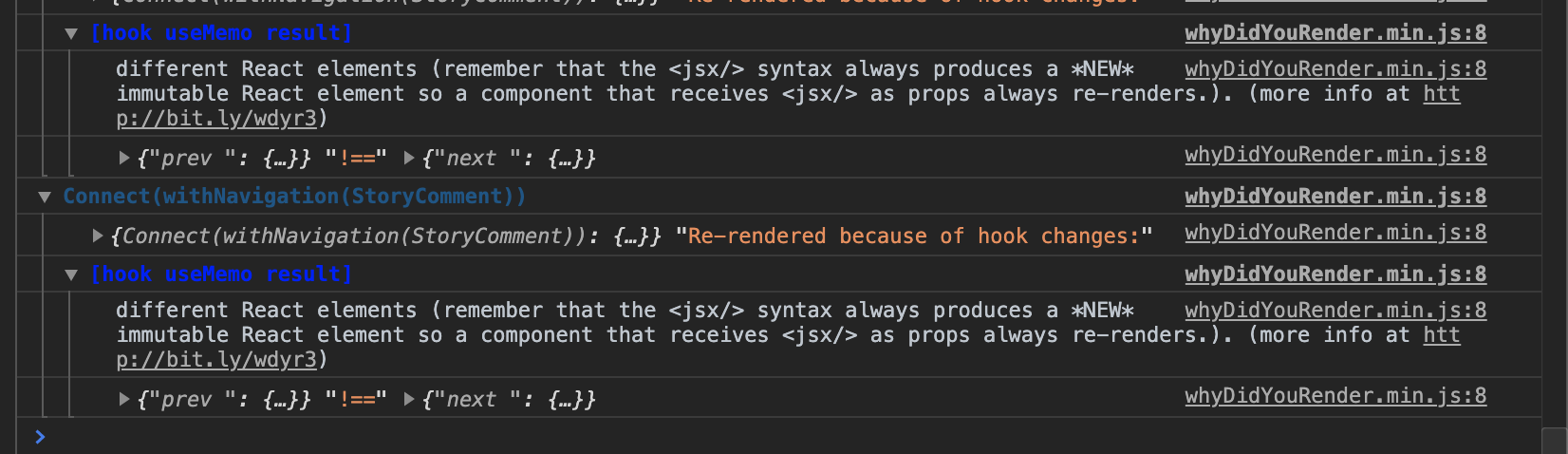 Strange reason for rerender · Issue #142 · welldone-software/why-did-you-render · GitHub