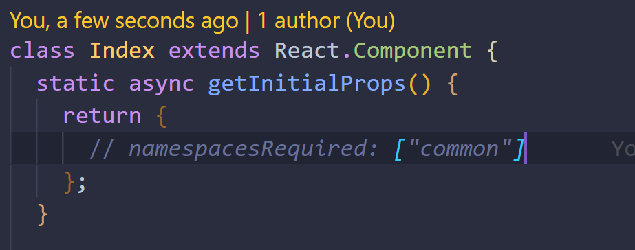 Warn: You have not declared a namespacesRequired array on your page-level component: undefined ...