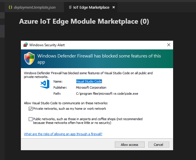 [marketplace] windows firewall has blocked some features of this app · Issue #411 · microsoft ...