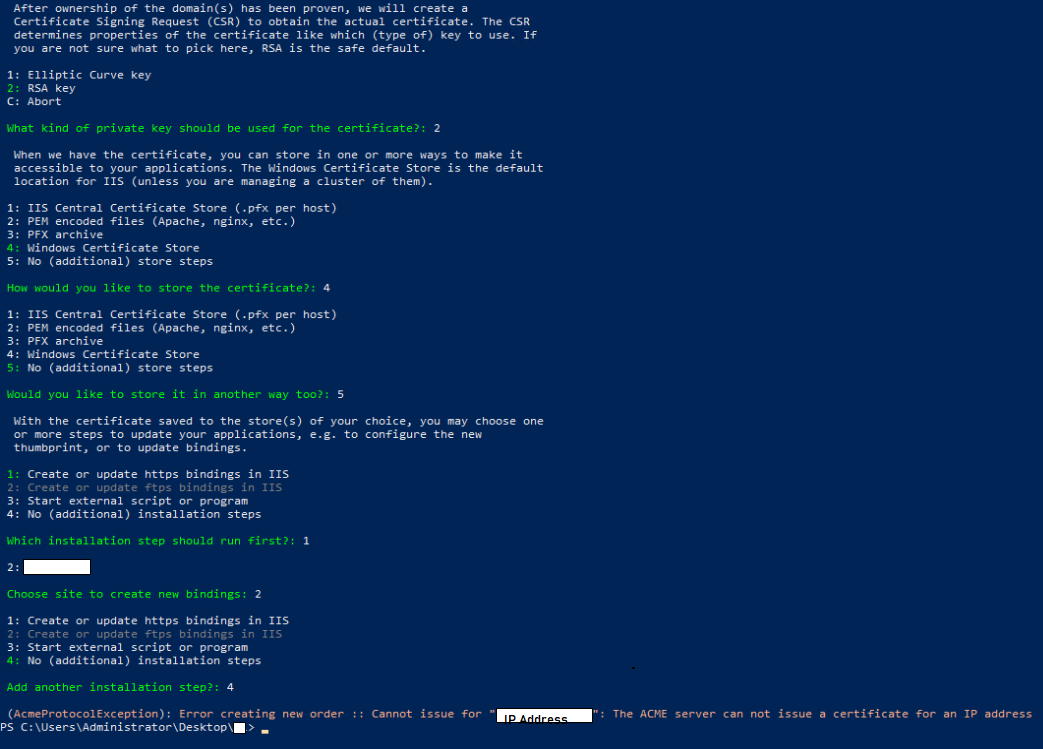 Cannot Issue Certificate For Ip Address · Issue 1681 · Win Acmewin Acme · Github