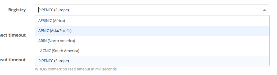 Lookup Table functionality should not let a user choose the initial WHOIS registry · Issue #76 ...