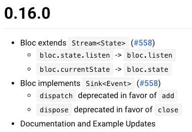 Using semver and mark breaking changes when they happen · Issue #694 · felangel/bloc · GitHub