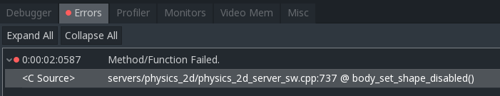 "ERROR: body_set_shape_disabled" only showing on debug terminal, generic error on editor · Issue ...