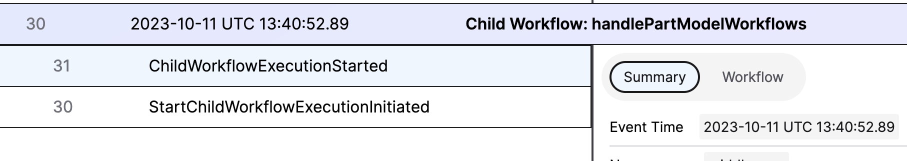 `ChildWorkflowExecutionFailed` events not shown in "compact" history view · Issue #1681 ...