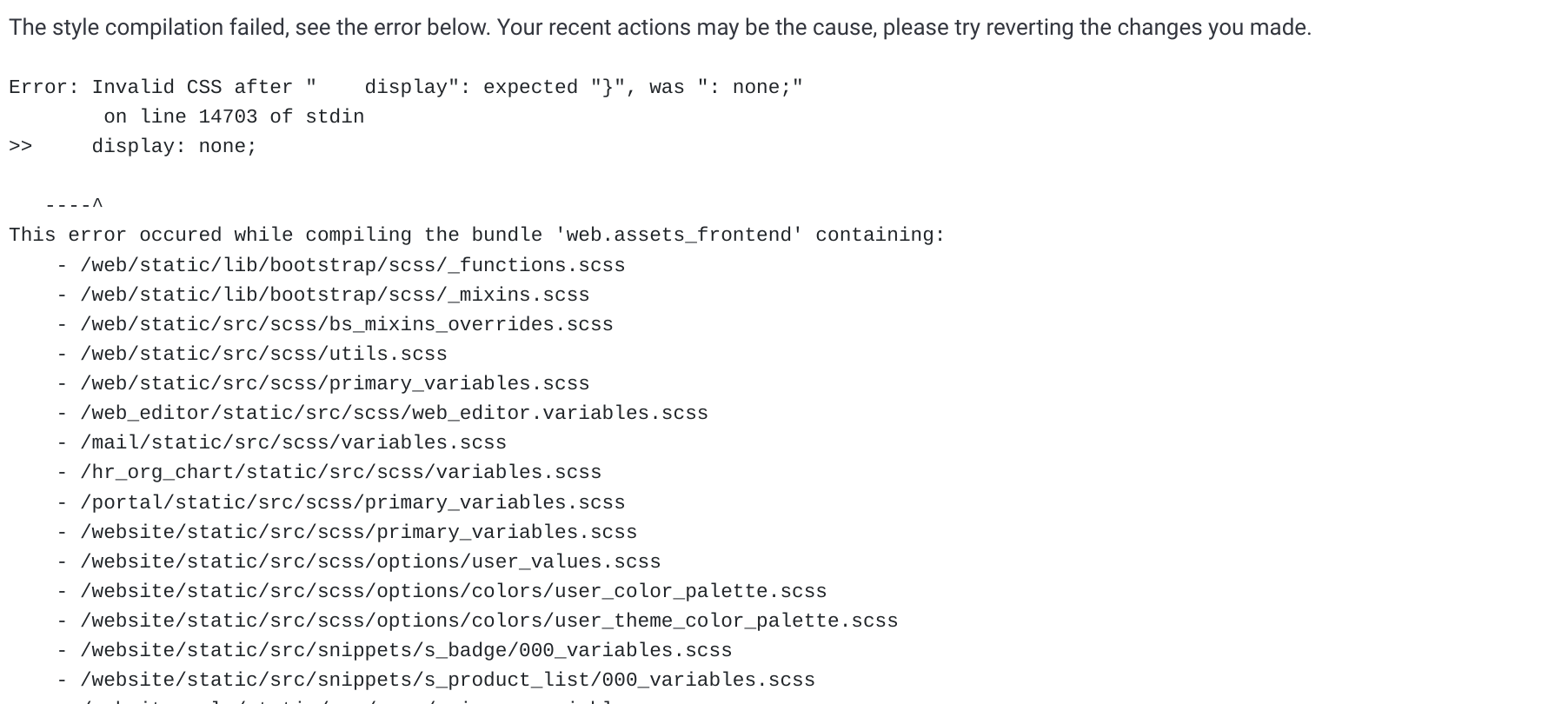 140 Webeditor Allows Invalid Scss Which Brakes The Editor After Reload · Issue 107358