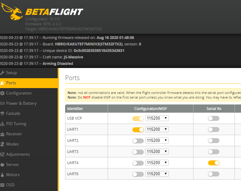 KakuteF7 mini v3 taget - missing UART7(R7) used for telemetry · Issue ...