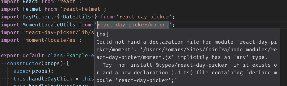 Uncaught ReferenceError: require is not defined · Issue #808 · gpbl/react-day-picker · GitHub