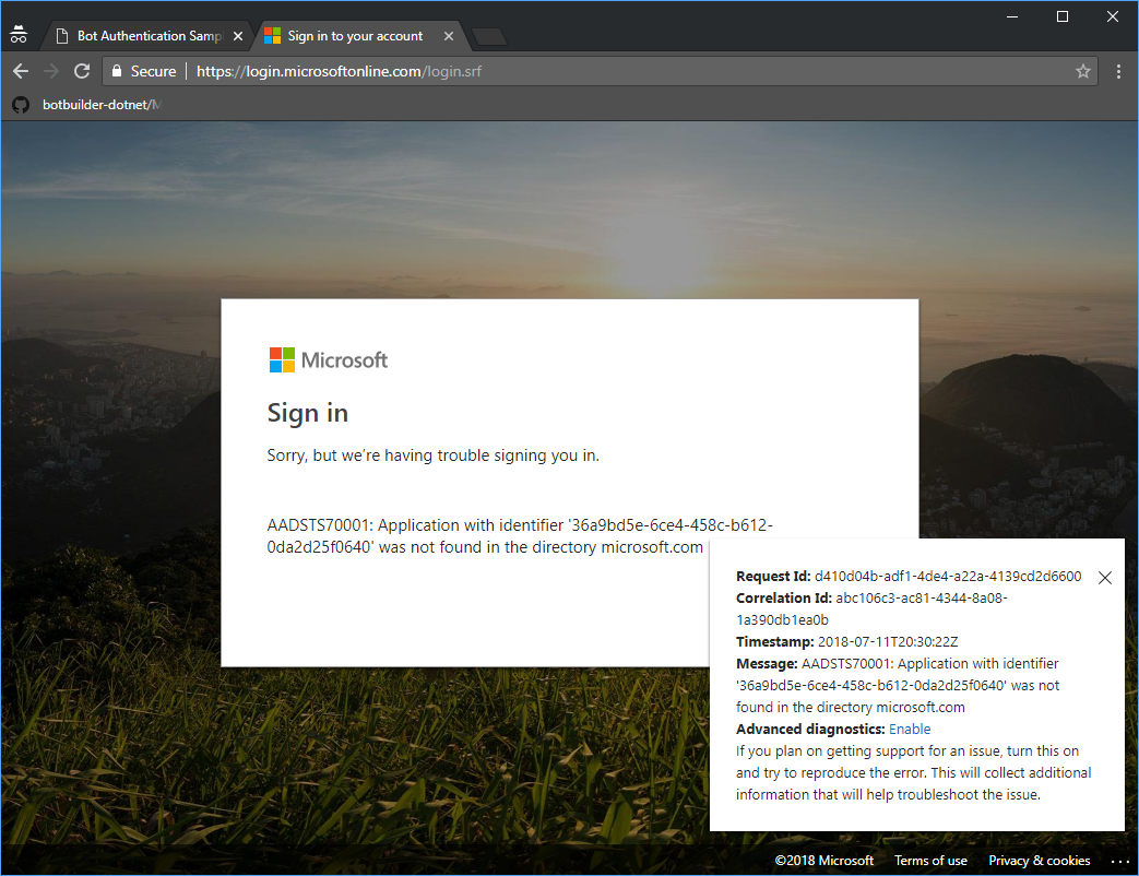 v3 authentication tutorial not working with AAD v2 in the v3 Emulator ...