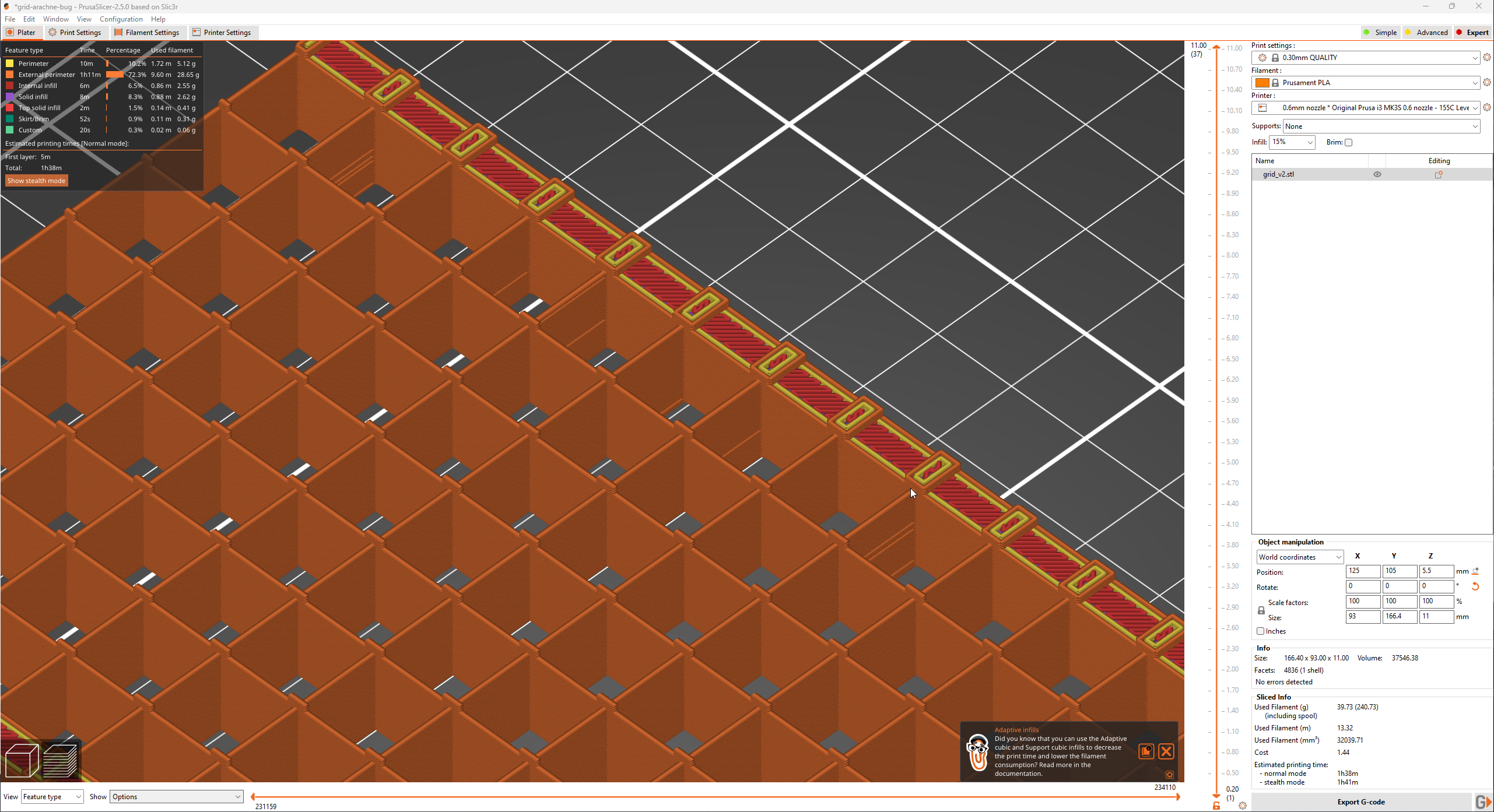 Arachne generates unprintable gcode with grid model · Issue #9330 ...