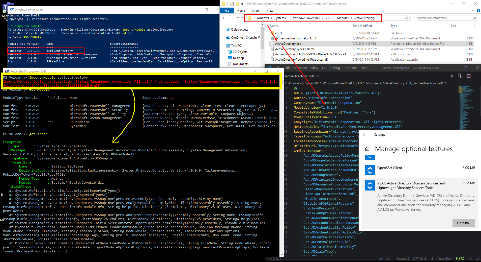 Active Directory PSDrive Not Created in PS7 · Issue #11498 · PowerShell/PowerShell · GitHub