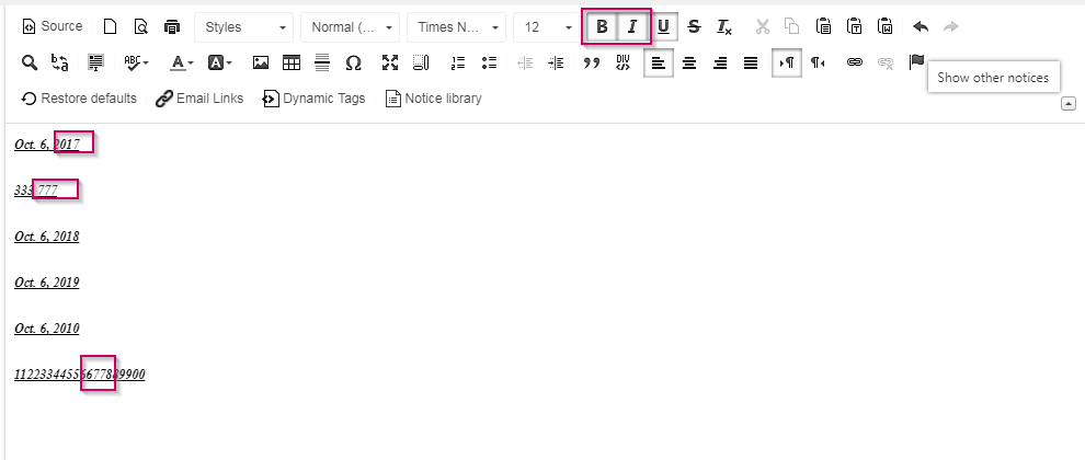 The Number 7 Within The Ck Editor Is Not Getting Formatted With Bold · Issue 1393 · Ckeditor