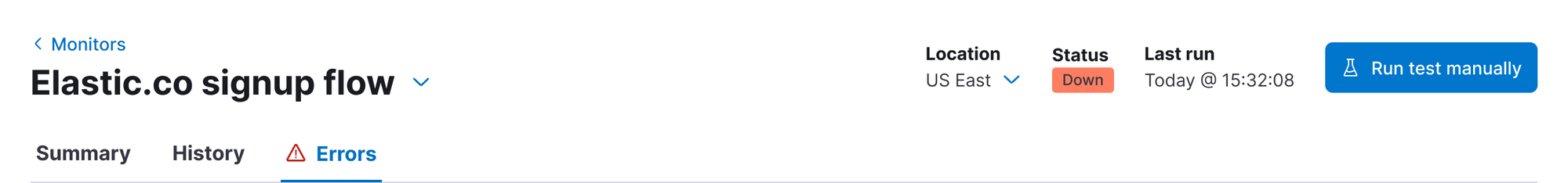 [Synthetics] Errors page header · Issue #145371 · elastic/kibana · GitHub