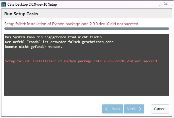 Cannot install GUI on Windows. · Issue #657 · CCI-Tools/cate · GitHub