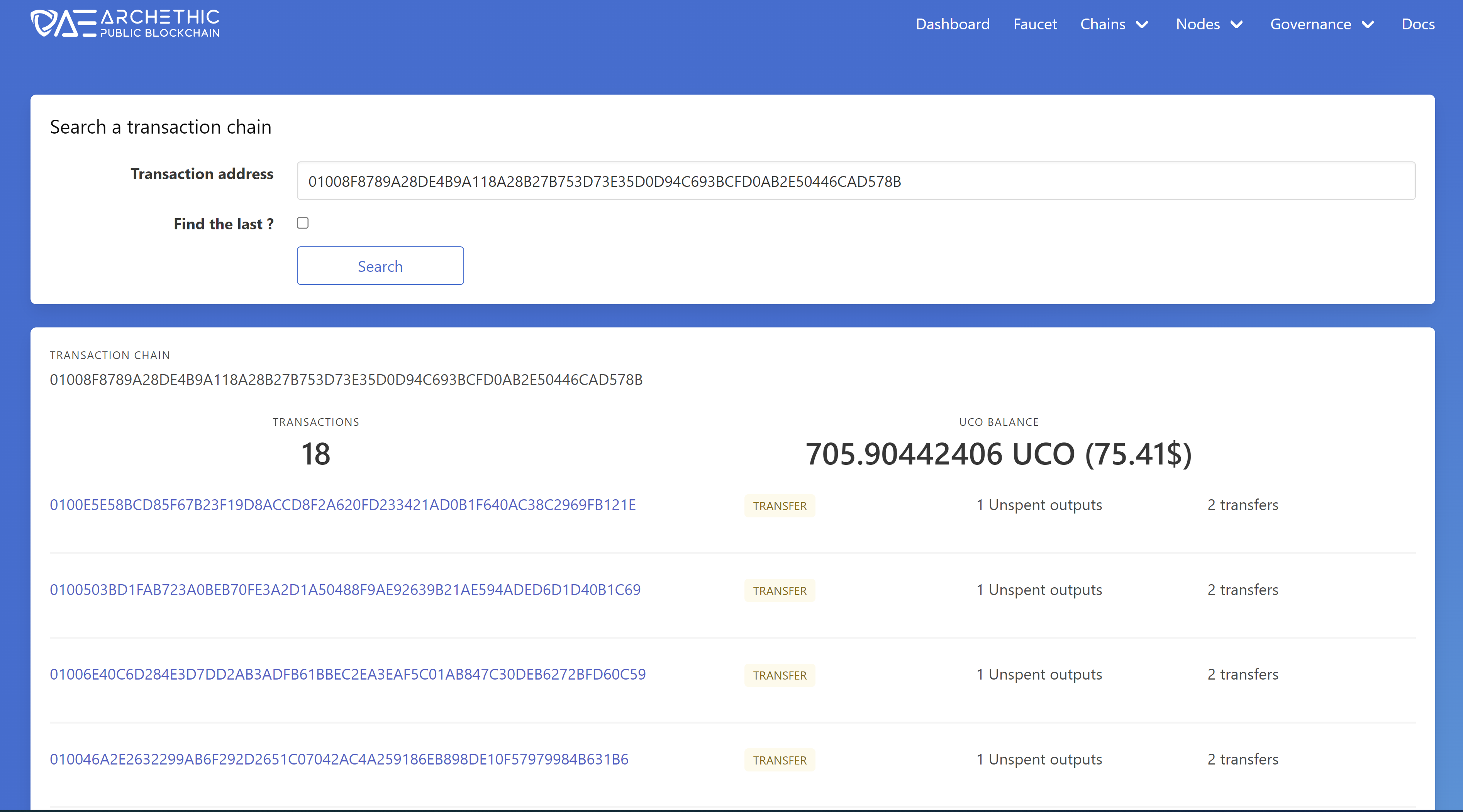 In Chain Explorer - desc sort & date of the transaction · Issue #452 · archethic-foundation ...