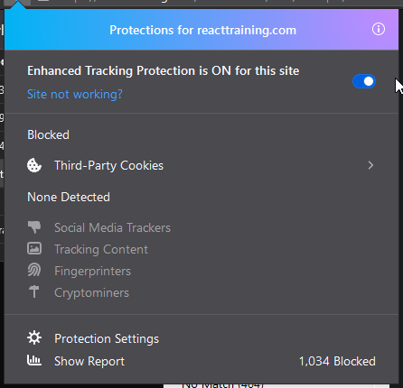 Documentation Breaks on Firefox with Tracking Protection · Issue #6996 · remix-run/react-router ...