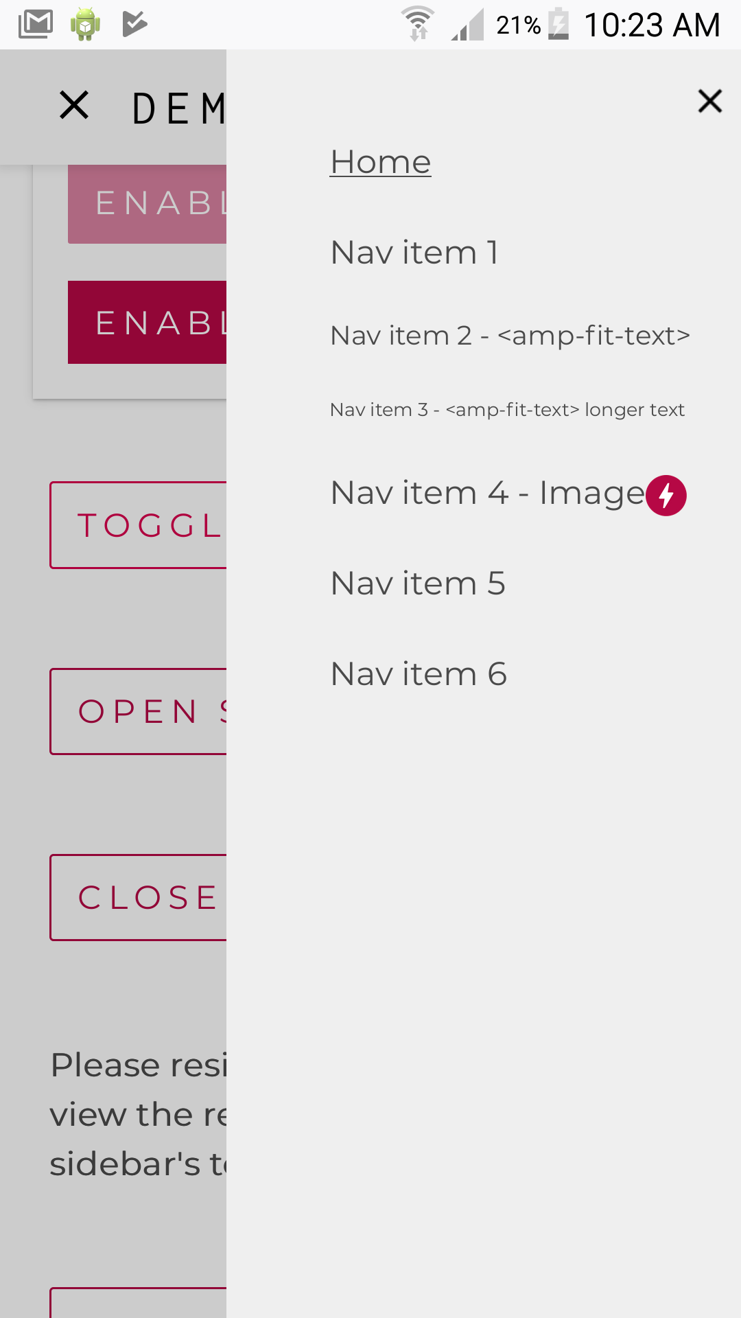 [AMP Components in Firefox][NF] [AMP-sidebar] Sidebar menu examples are cut off · Issue #1074 ...