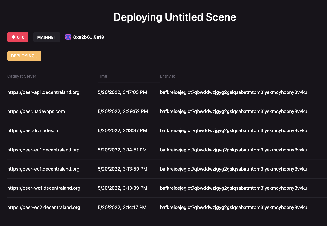 Linker dapp says deploying to 0,0 · Issue #349 · decentraland/sdk · GitHub