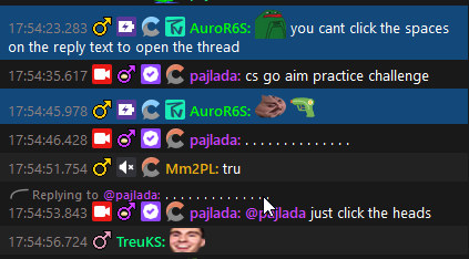 Replying to subtext can be hard to click · Issue #3913 · Chatterino/chatterino2 · GitHub