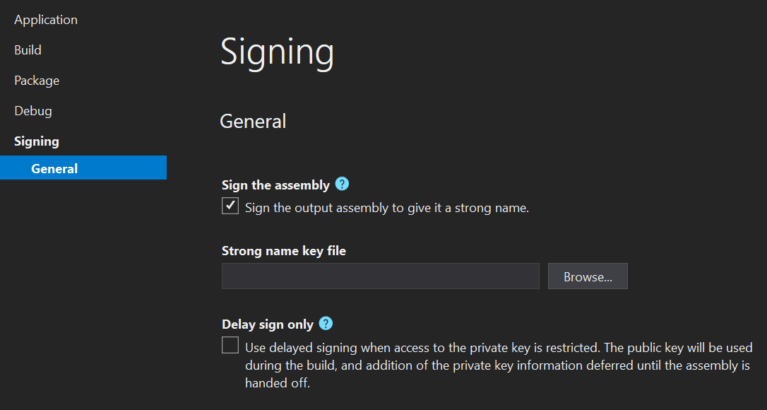 Support public signing in new property pages · Issue #6990 · dotnet/project-system · GitHub