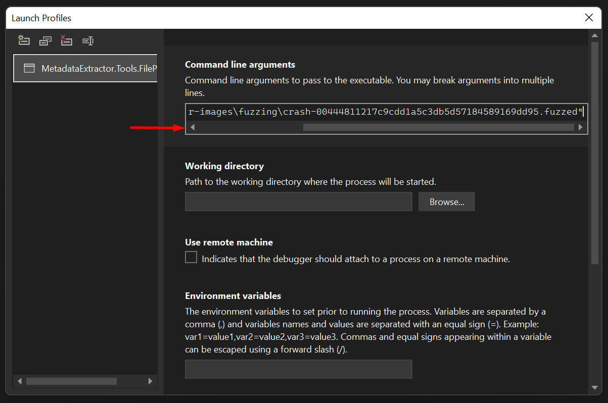 Avoid horizontal scroll bar in launch profile arguments text box · Issue #8034 · dotnet/project ...