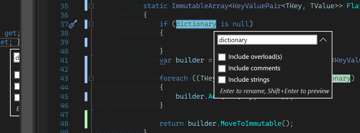 New inline rename dialog appearing in multiple split editors · Issue #60805 · dotnet/roslyn · GitHub