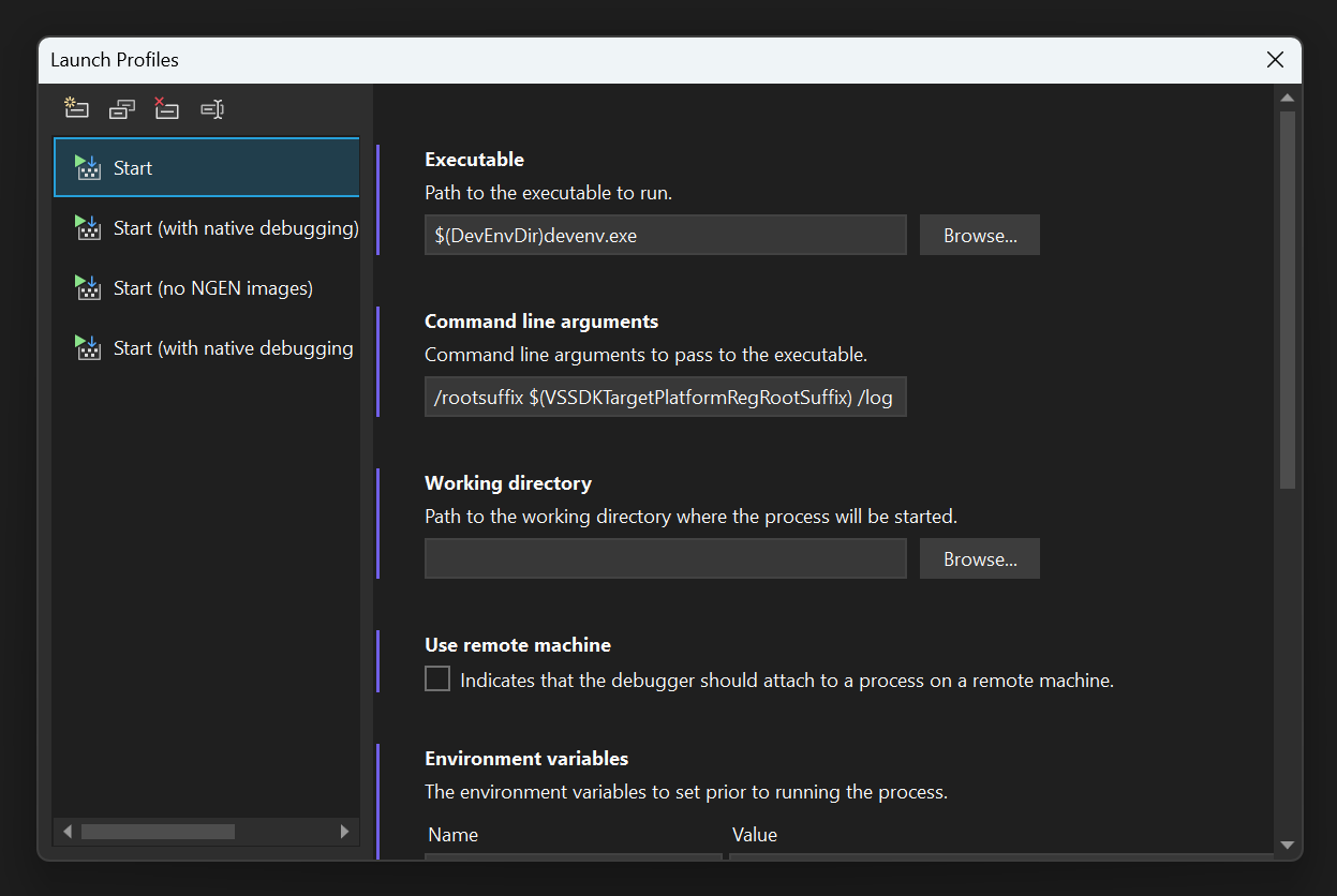Property change marker displays for all launch profile properties · Issue #8553 · dotnet/project ...
