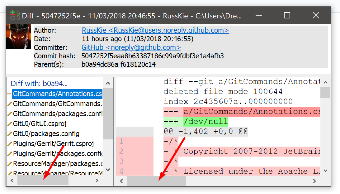 Shift+MouseWheel should scroll horizontally · Issue #4619 · gitextensions/gitextensions · GitHub