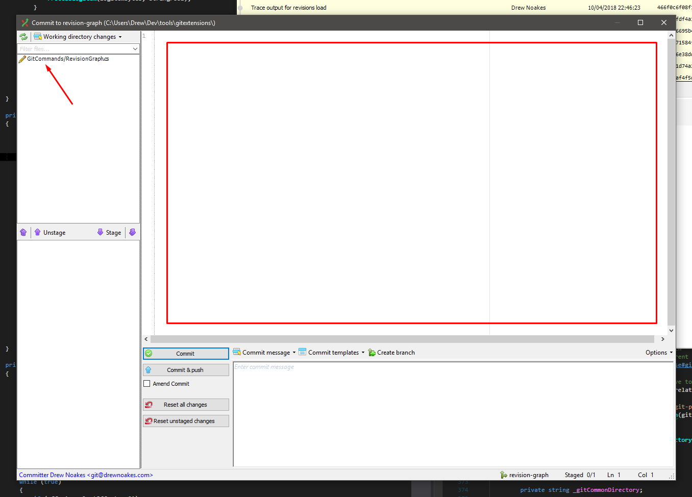 Commit form should have a selection whenever possible · Issue #4826 · gitextensions ...