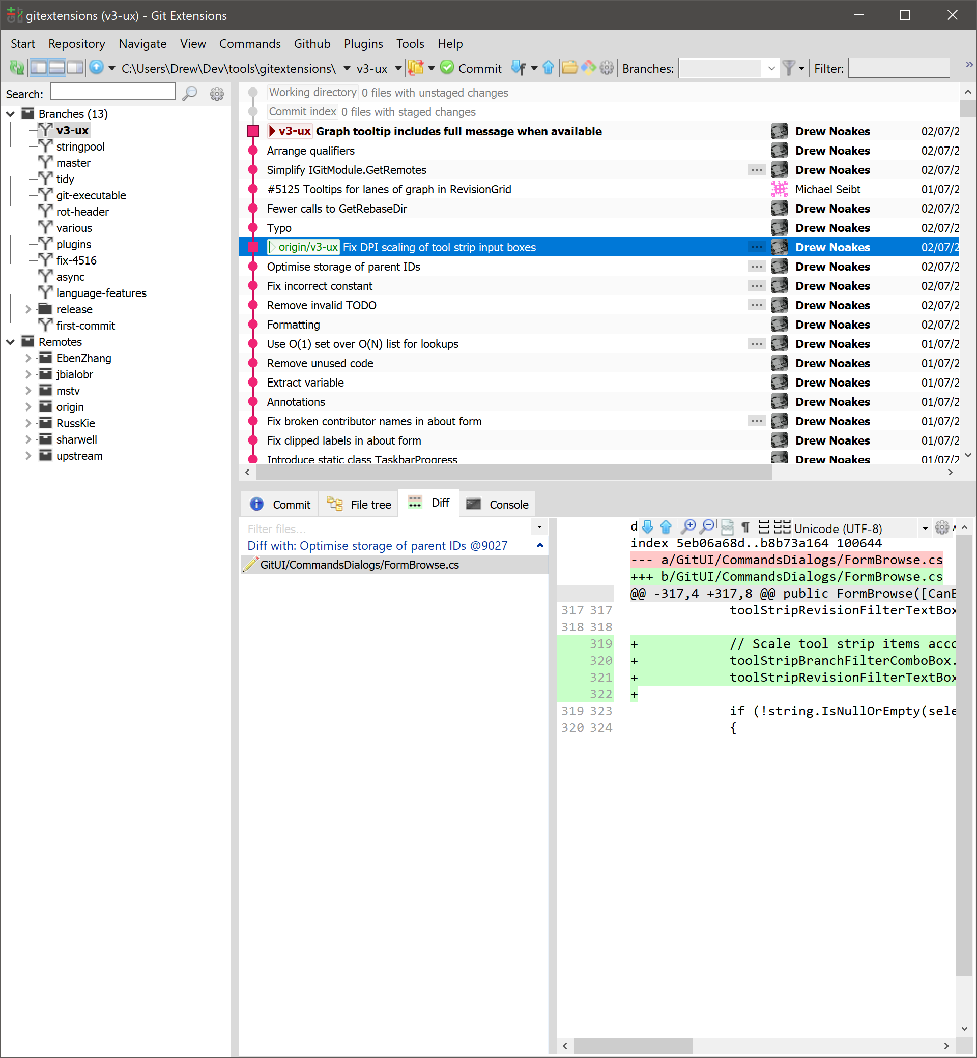 Arrangement of object tree panel in browse form · Issue #5133 · gitextensions/gitextensions · GitHub