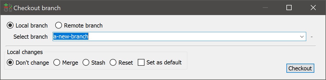 Checkout Branch dialog should allow creating a new branch · Issue #5151 · gitextensions ...