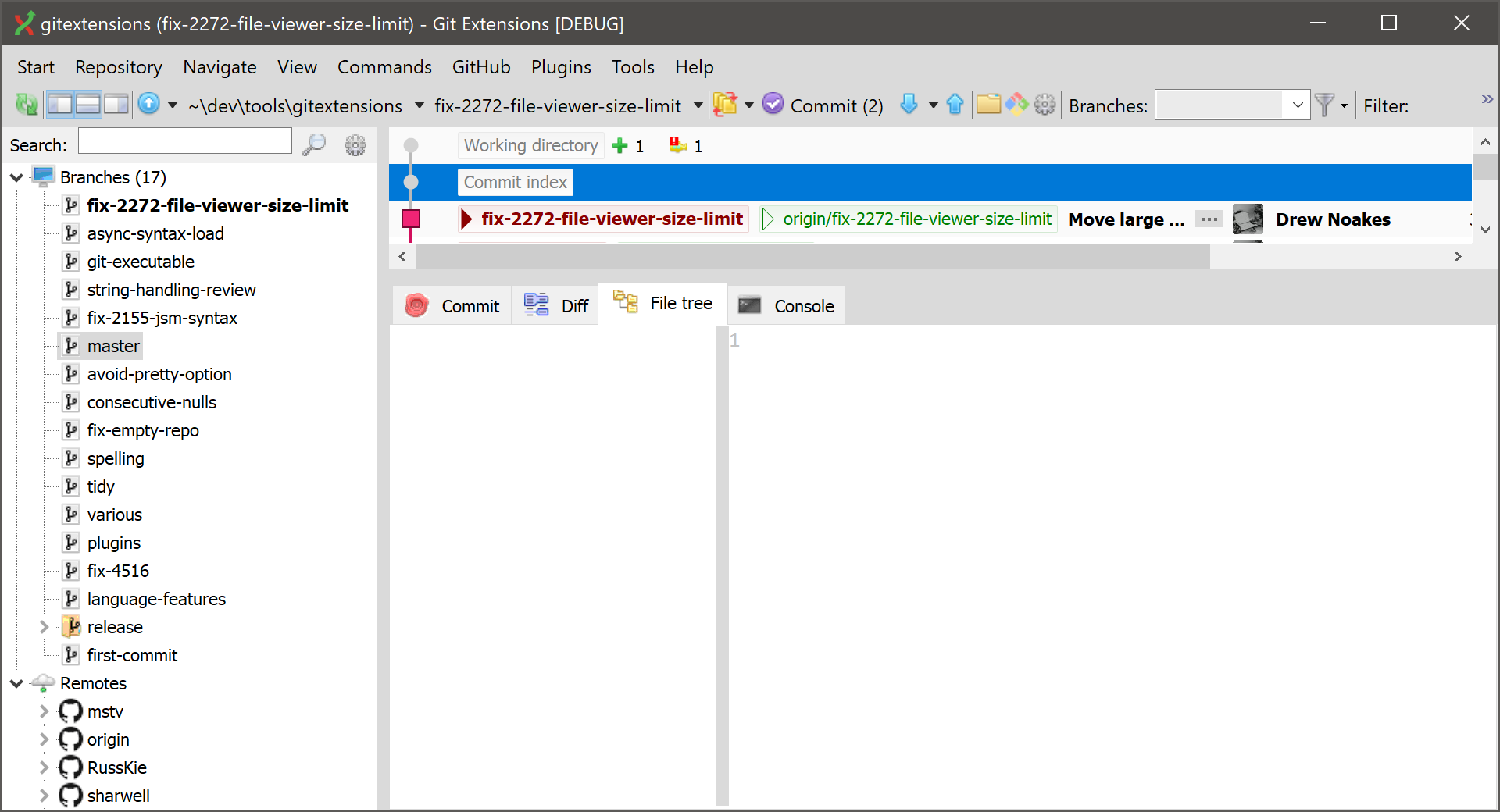 FileTree tab doesn't apply to artificial commits · Issue #5252 · gitextensions/gitextensions ...
