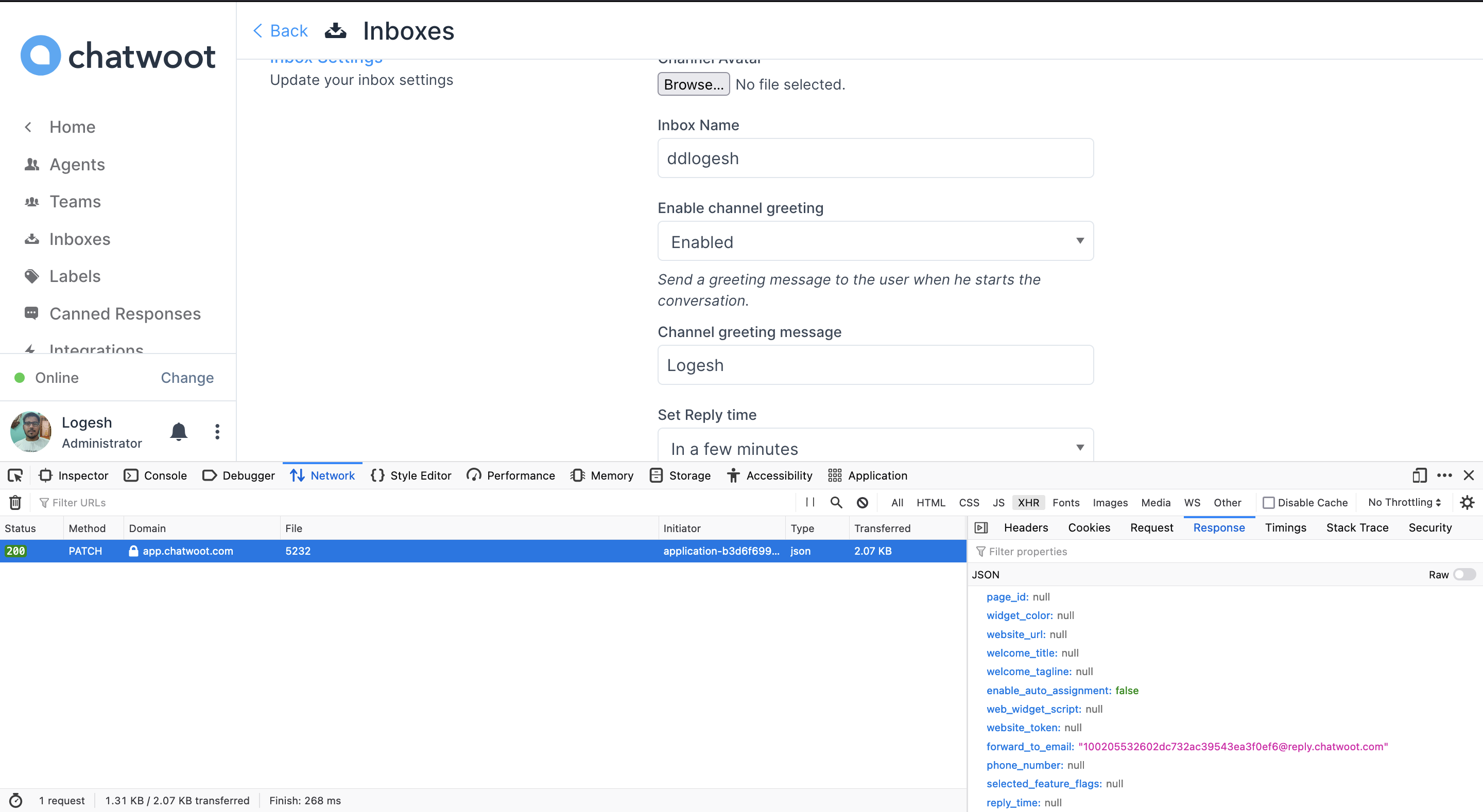 Inbox Settings (Email) - Reply time is not set · Issue #2492 · chatwoot/chatwoot · GitHub