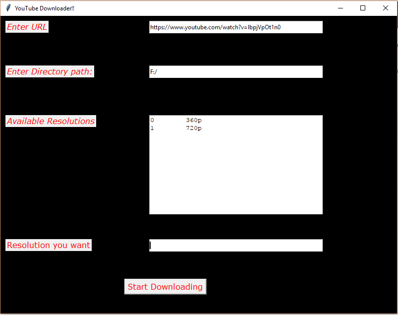 GitHub - JaydeepDPatil/YoutubeDownloader: A GUI based youtube video ...