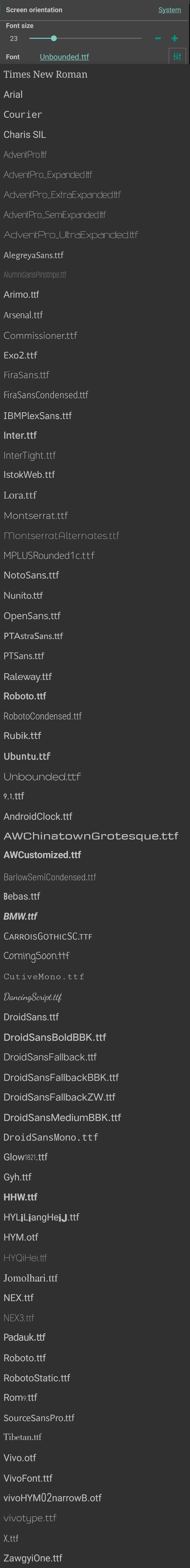 Sort all available fonts alphabetically · Issue #1054 · foobnix/LibreraReader · GitHub