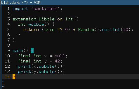 Doesn't highlight Dart 2.7 extension keyword · Issue #99 · dart-lang/dart-vim-plugin · GitHub