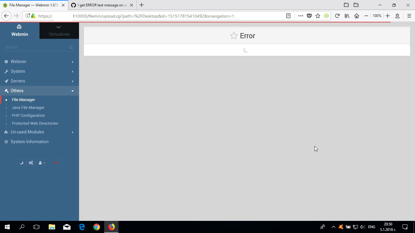 I get ERROR text message on screen when i uploading files in public_html with File Manager ...