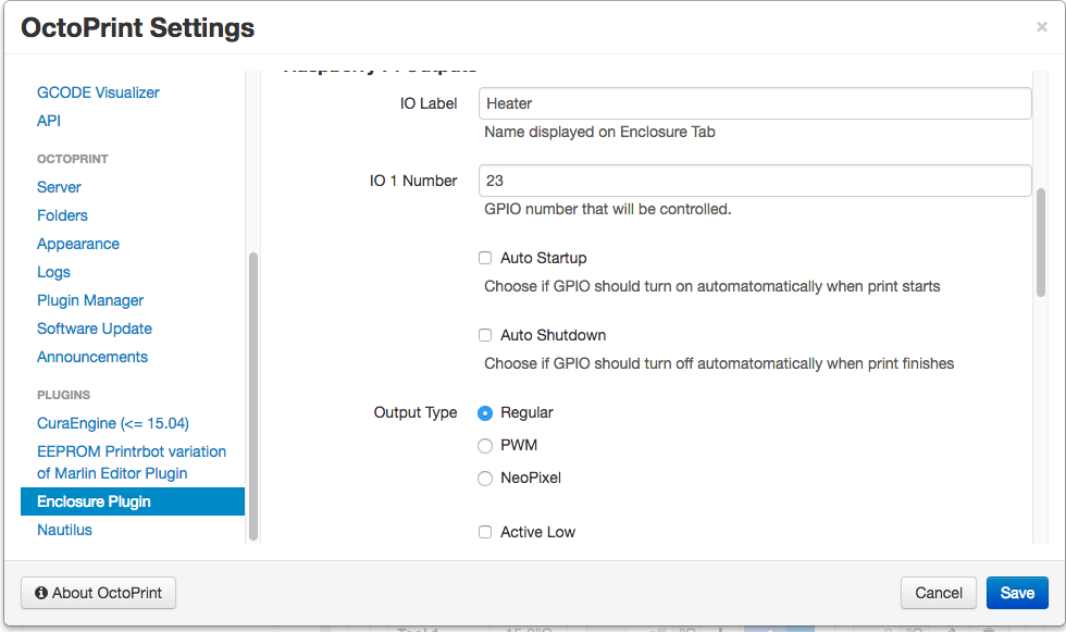 Error setting pin as output · Issue #84 · vitormhenrique/OctoPrint-Enclosure · GitHub
