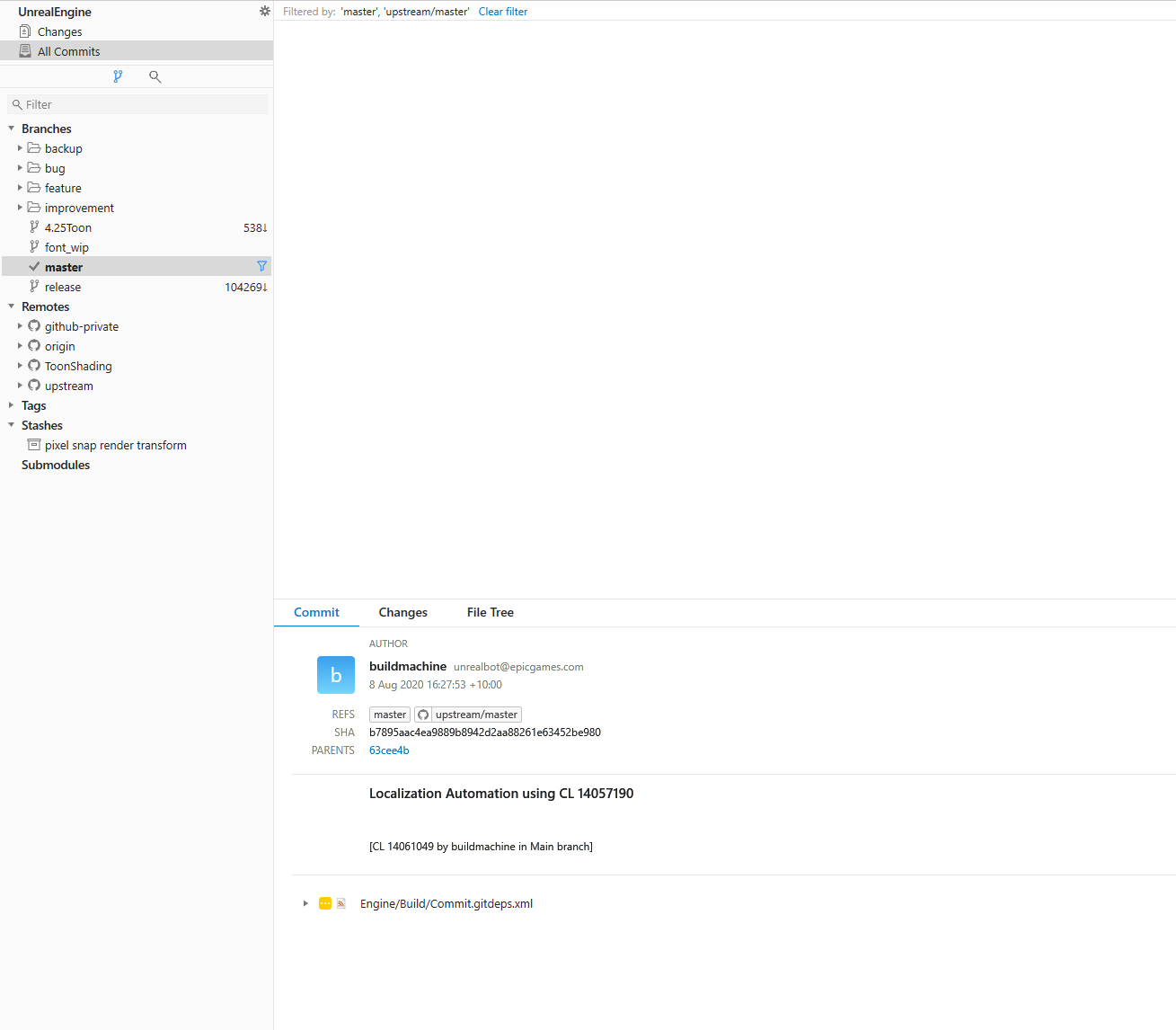[Bug 1.45] Unable to view commits from an oldish branch (even when ...