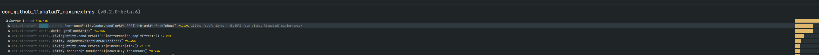 Spark shows MixinExtras causing MSPT hits · Issue #29 · LlamaLad7/MixinExtras · GitHub