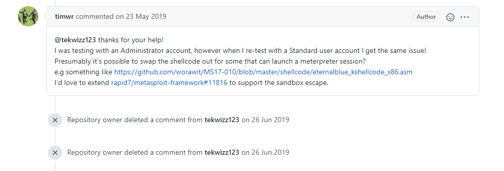Question about CVE-2019-5786&CVE-2019-0808 · Issue #15490 · rapid7/metasploit-framework · GitHub