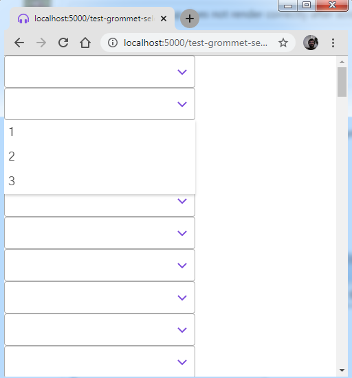 Select Options Pop Up Does Not Render Correctly After Scrolling · Issue 3822 · Grommetgrommet