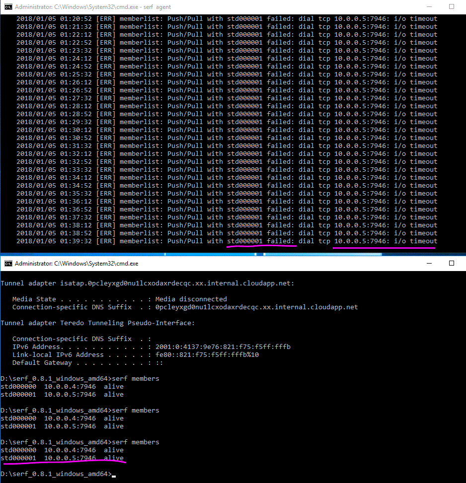 Member Status Is Not Updated While The Machine Is Not Reachable Io Timeout · Issue 498 