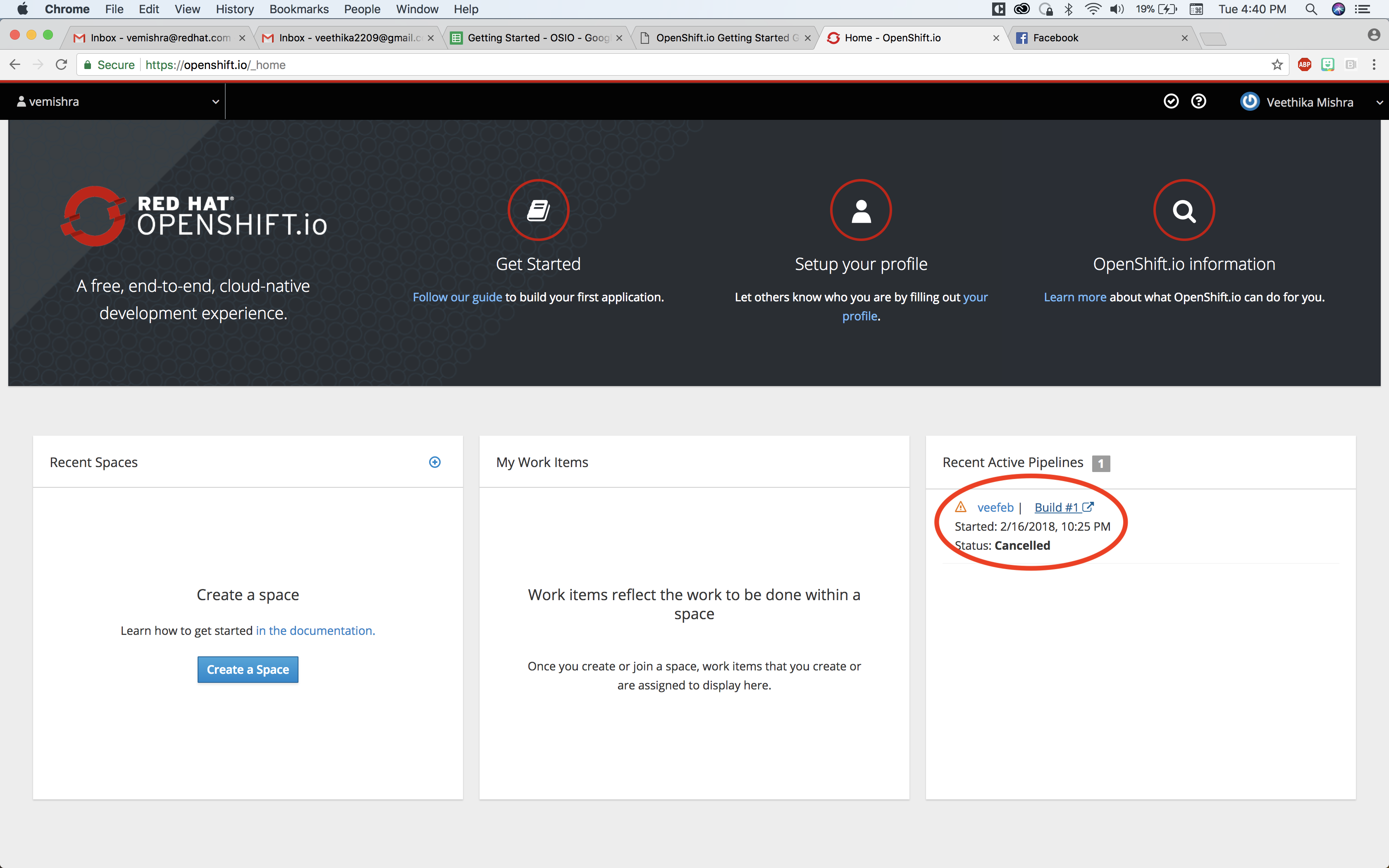 Builds info appears even after deleting the space · Issue #2807 · openshiftio/openshift.io · GitHub
