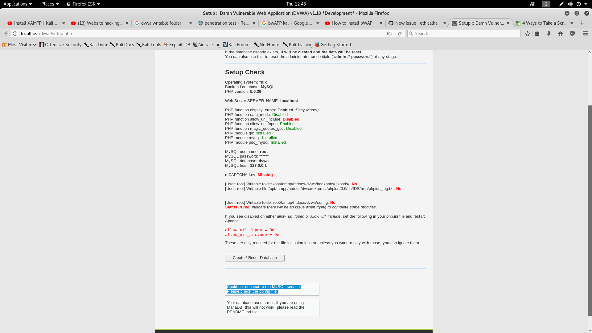 Could Not Connect To The Mysql Service Please Check The Config File · Issue 249 · Digininja