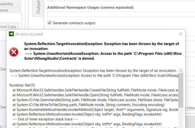 Generate contracts output error · Issue #4347 · RicoSuter/NSwag · GitHub
