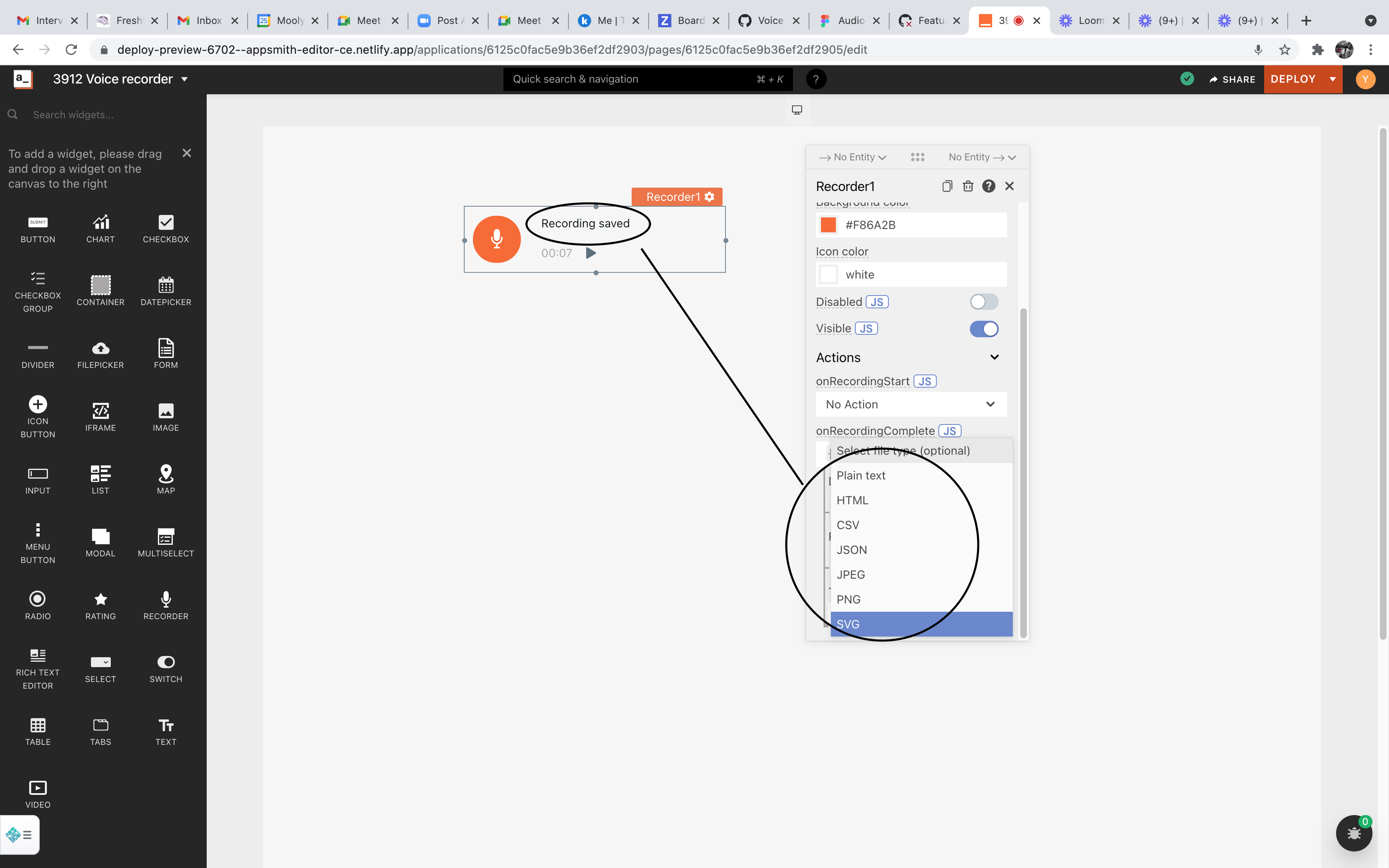[Bug] Voice recorder - There is no specific file type to download audio ...