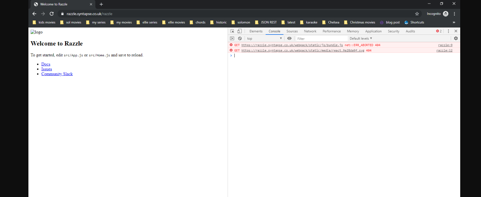 initial page immediately replaced by empty root div? · Issue #1144 · jaredpalmer/razzle · GitHub