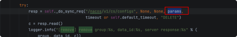 publish_config、remove_config等方法的self._do_sync_req方法，params参数位置有误 · Issue #126 · nacos-group ...